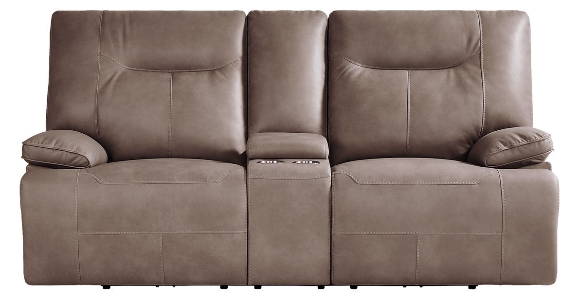 Barton Brown Woven Dual Power Reclining Loveseat - Rooms To Go