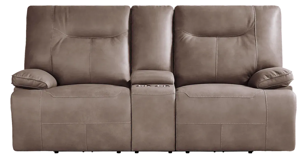 Barton Brown Woven Dual Power Reclining Loveseat | Rooms to Go