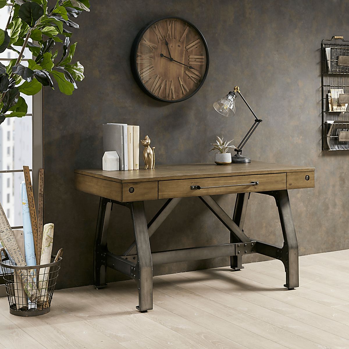 Barwood Oak Dark Wood,Light Wood Desk | Rooms to Go