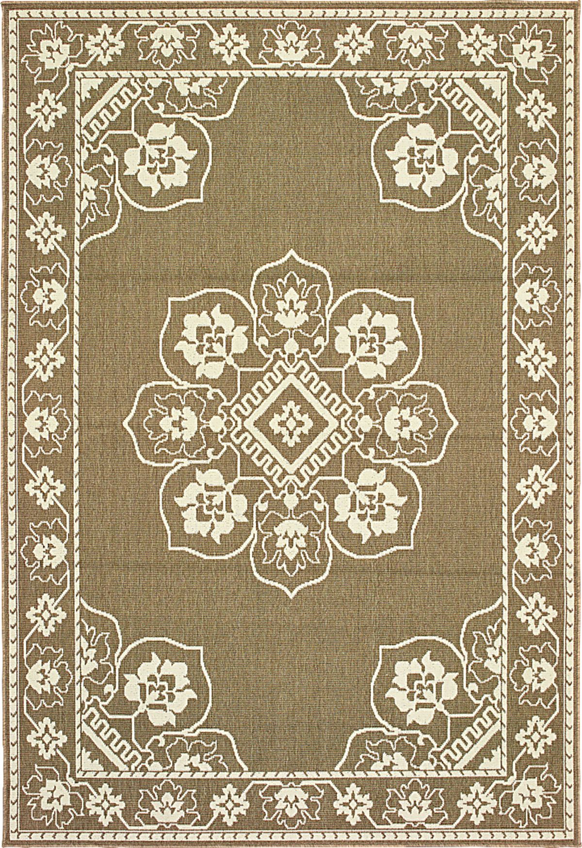 Bassbrook Tan Beige,Brown Outdoor Rug | Rooms to Go