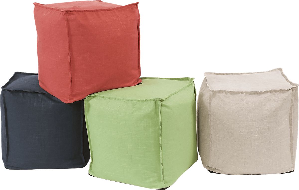 Bauman Red Pouf | Rooms to Go