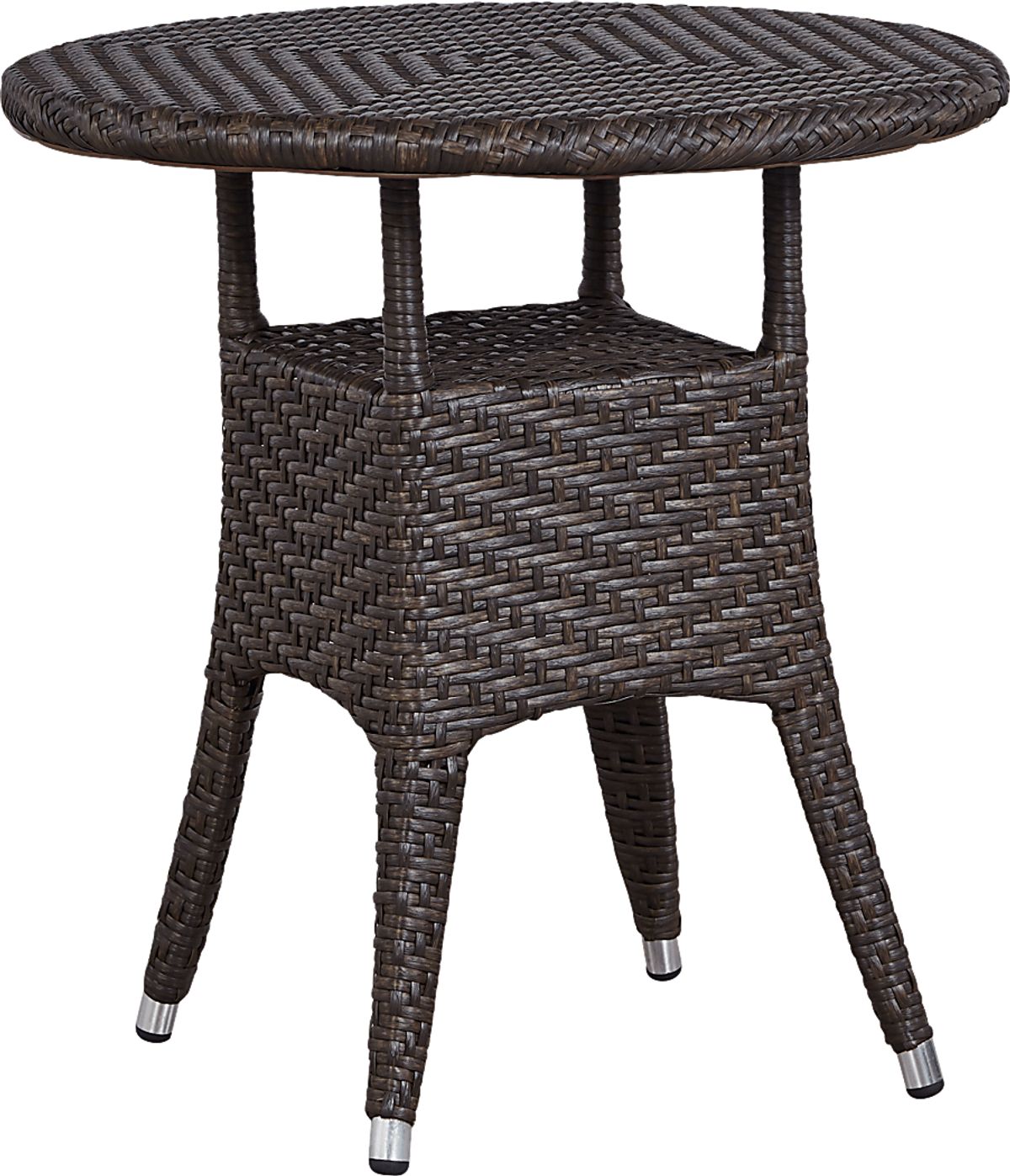 Bay Terrace Brown Wicker 28 in. Round Outdoor Dining Table - Rooms To Go