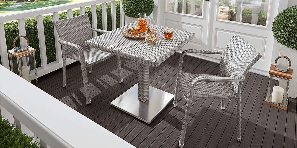Bay Terrace 3 Pc Gray Wicker Outdoor Dining Set | Rooms to Go