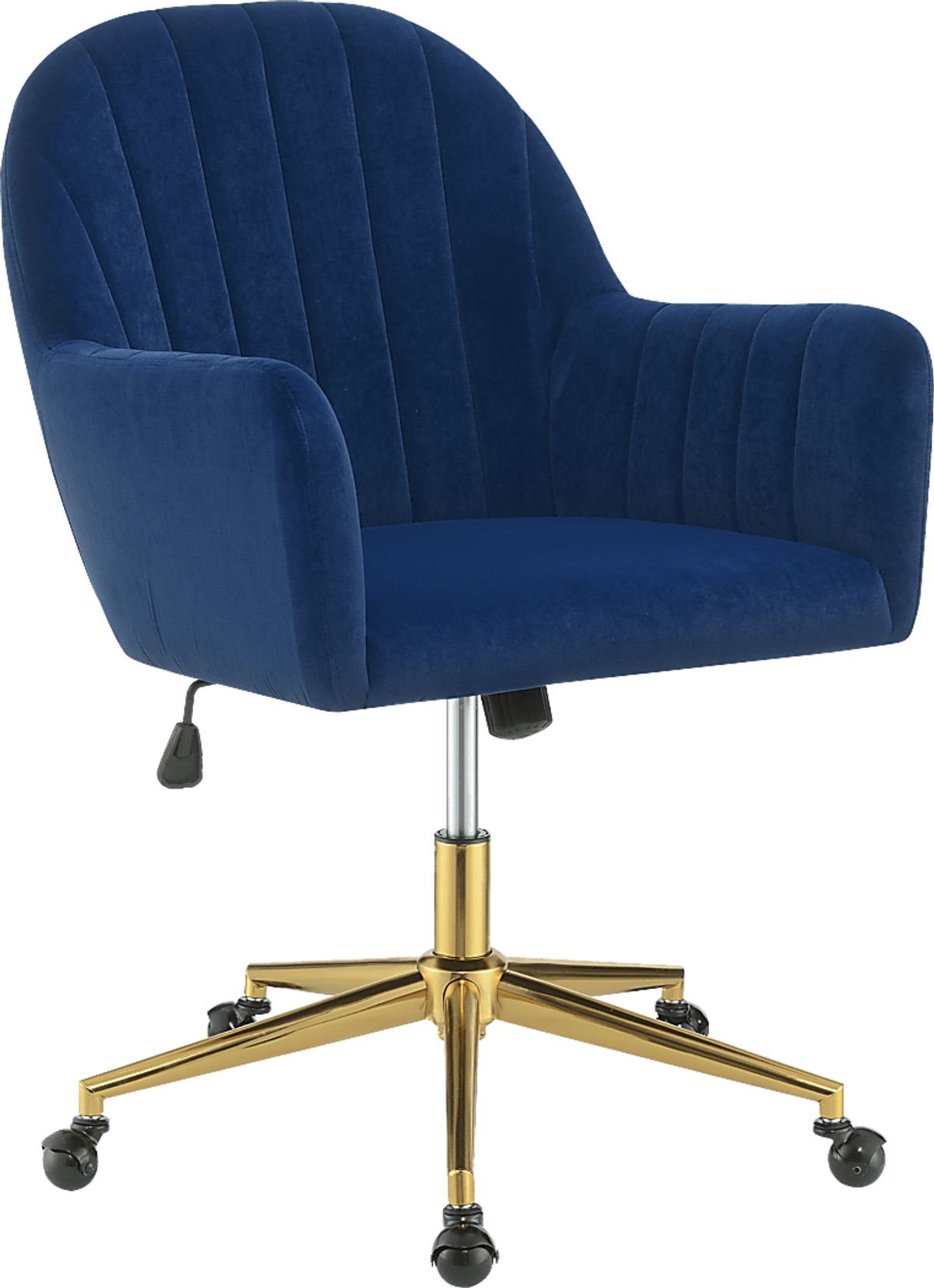 Baybliss Blue Velvet Plush Office Chair | Rooms to Go