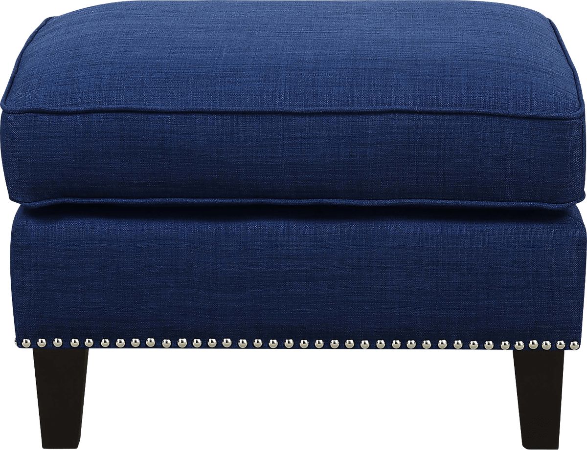 Bazemore Blue Polyester Fabric Ottoman | Rooms to Go