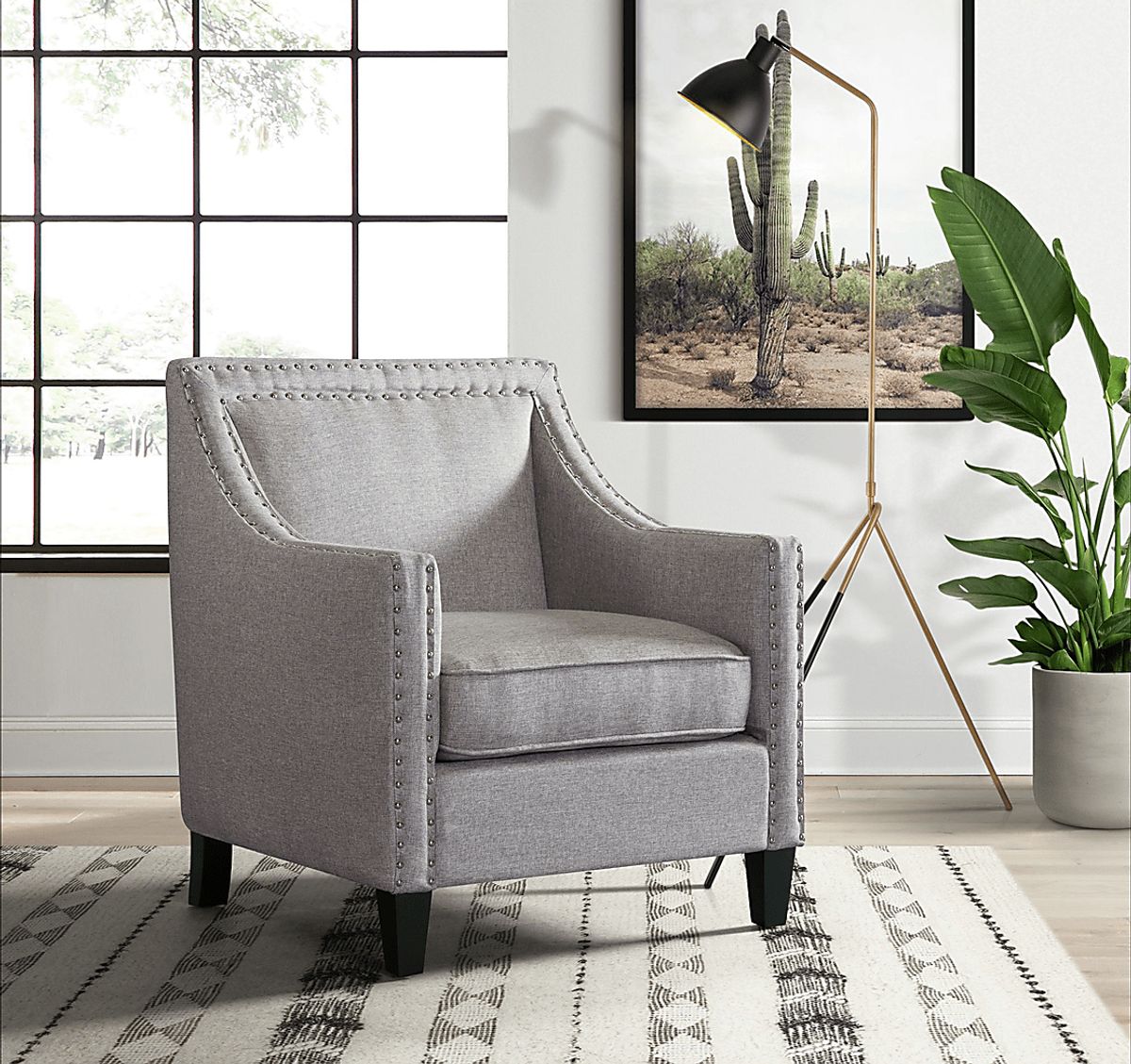 Bazemore Gray Polyester Fabric Accent Chair | Rooms to Go
