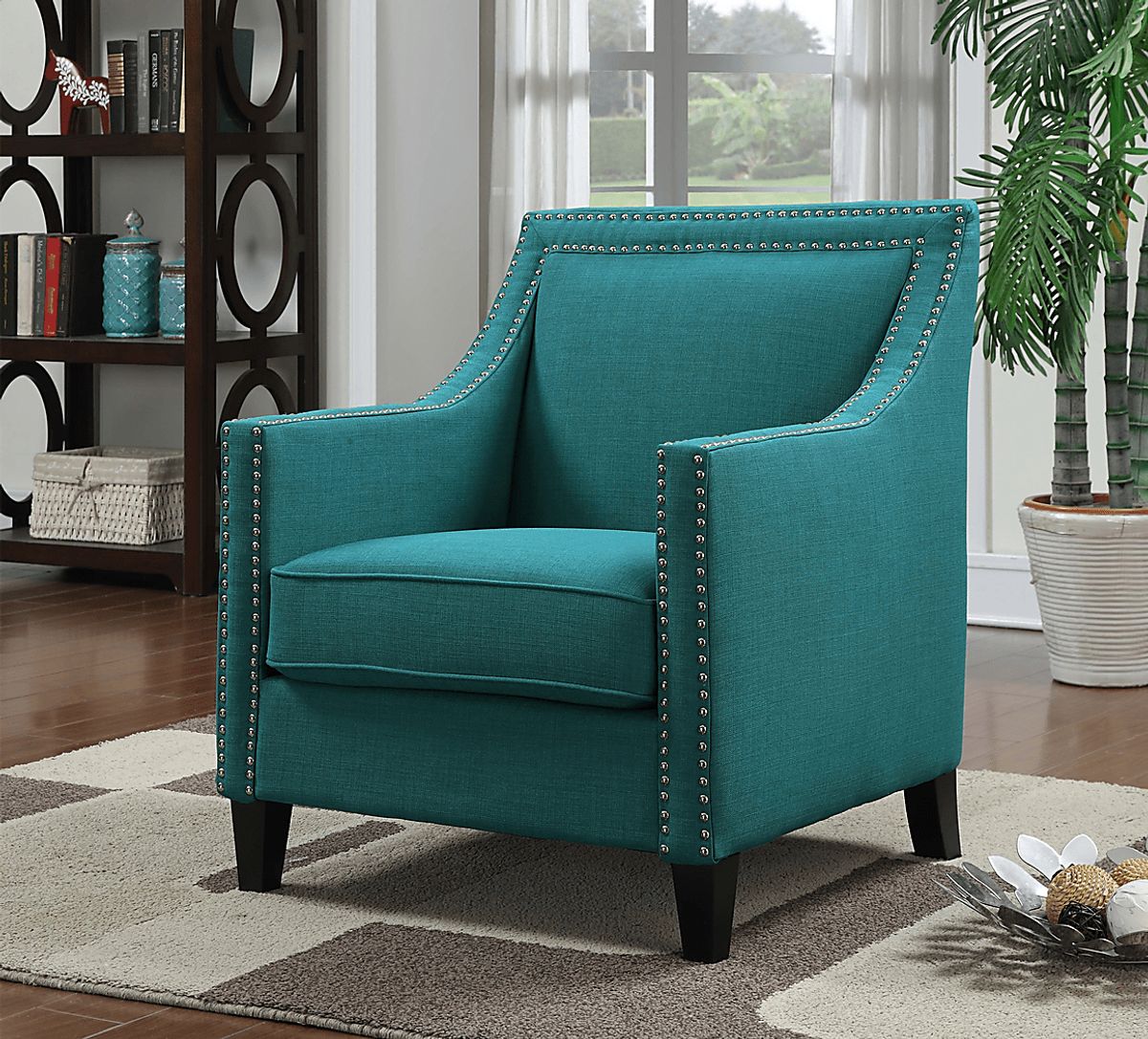 Bazemore Teal Blue,Green Polyester Fabric Accent Chair | Rooms to Go