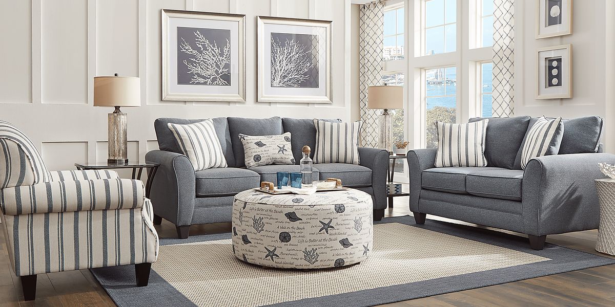 Rooms to go navy sofa store