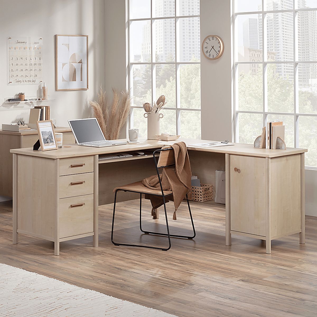 Beaudoin Brown L Desk | Rooms to Go