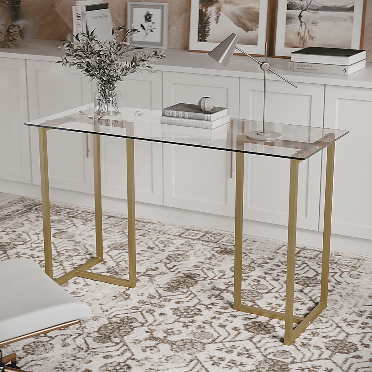 Beaufain Brass Desk | Rooms to Go
