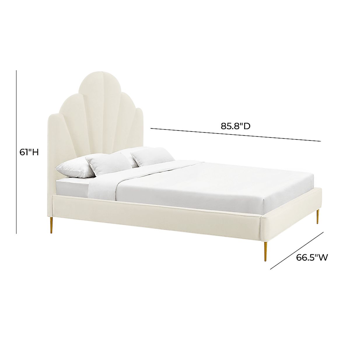 Beaverbrook Cream Beige Polyester Fabric Queen Bed | Rooms to Go