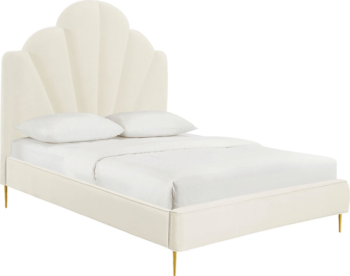 Beaverbrook Cream Beige Polyester Fabric Queen Bed | Rooms to Go