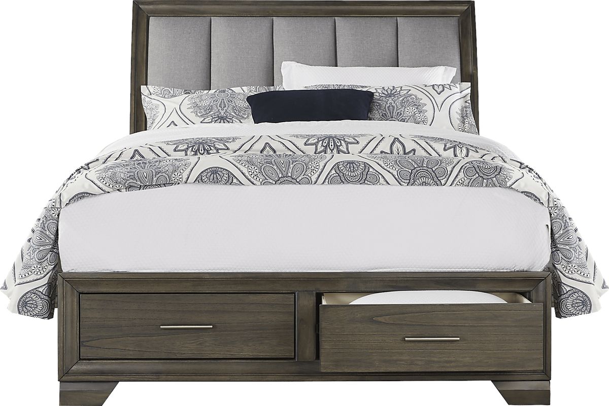 Beckwood 5 Pc Gray King Bedroom Set With 3 Pc King Sleigh Bed With ...