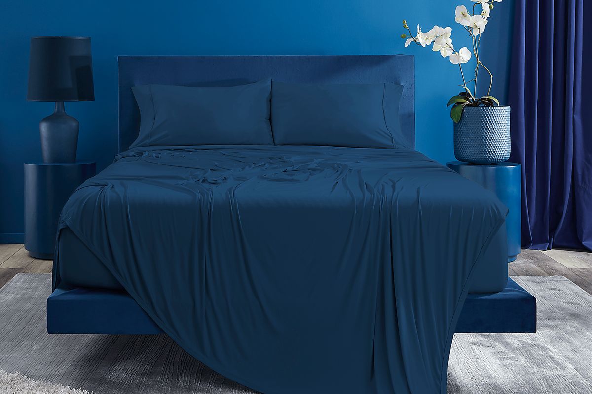Bedgear Ver-Tex Sheets 4 Pc Navy Blue Queen Sheet Sets | Rooms to Go