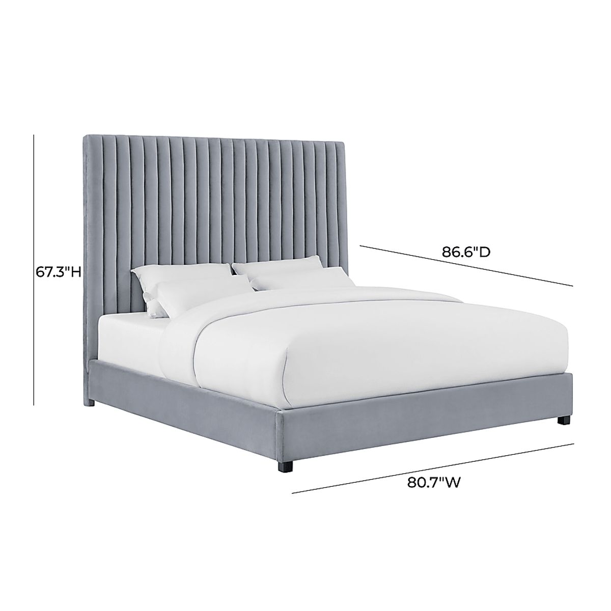 Beechbank Gray Polyester Fabric King Bed | Rooms to Go