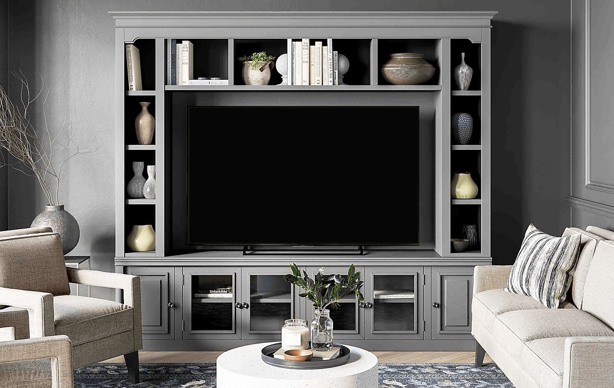 Beidiman II Gray Wall Unit W/ 98.5 in. Console | Rooms to Go