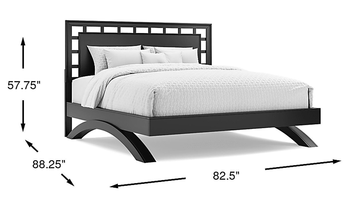 Belcourt Black Black,Colors 3 Pc King Lattice Platform Bed | Rooms to Go