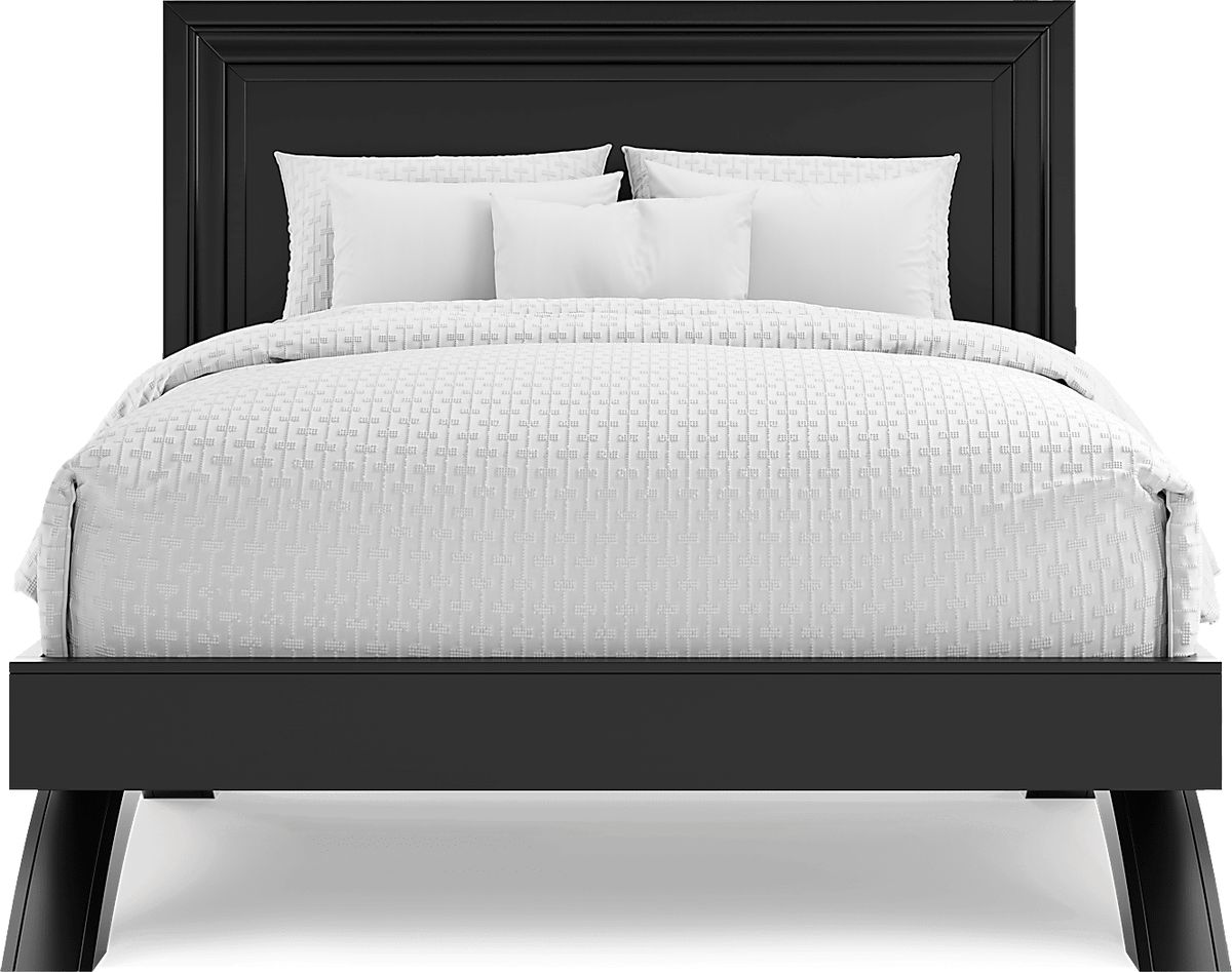 Belcourt 5 Pc Black Black,Colors Queen Bedroom Set With 3 Pc Queen Panel Arch Bed, Dresser ...