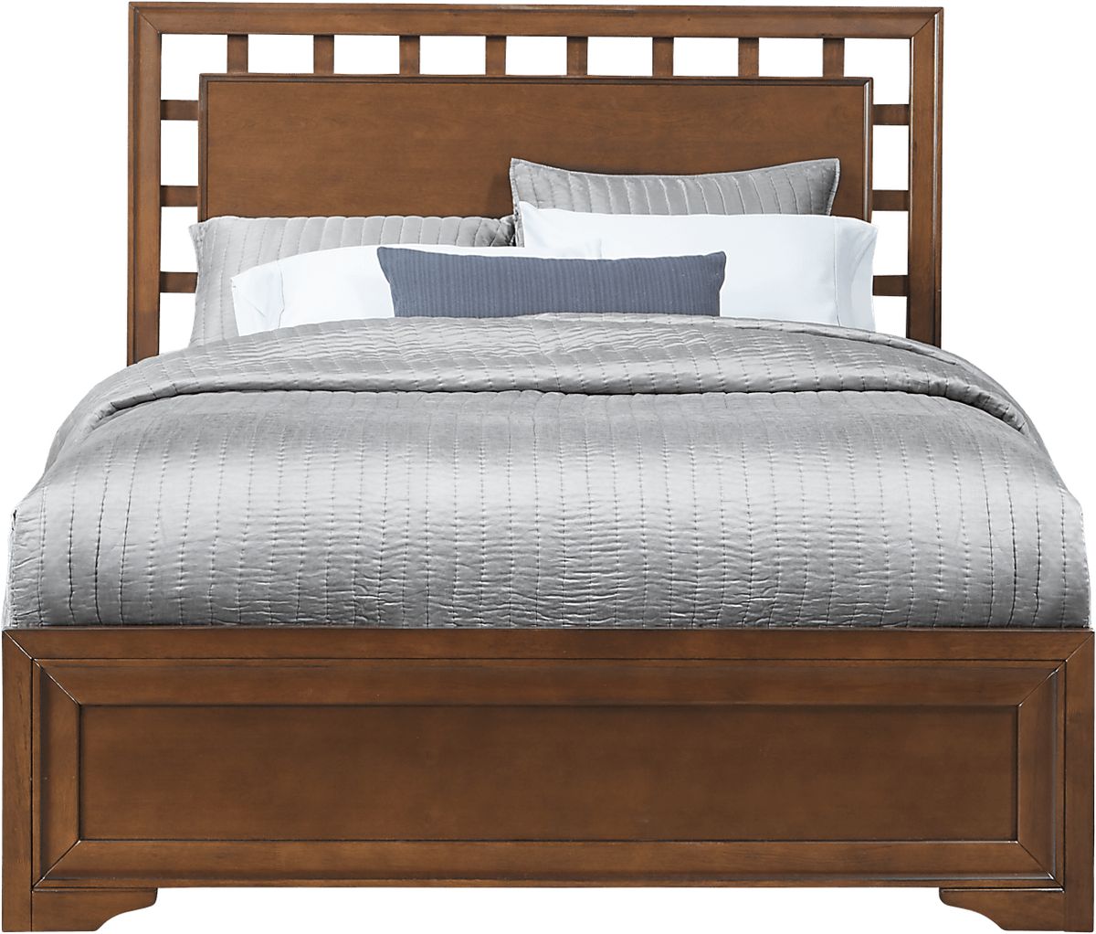 Belcourt 5 Pc Cherry Dark Wood King Bedroom Set With 3 Pc King Lattice ...