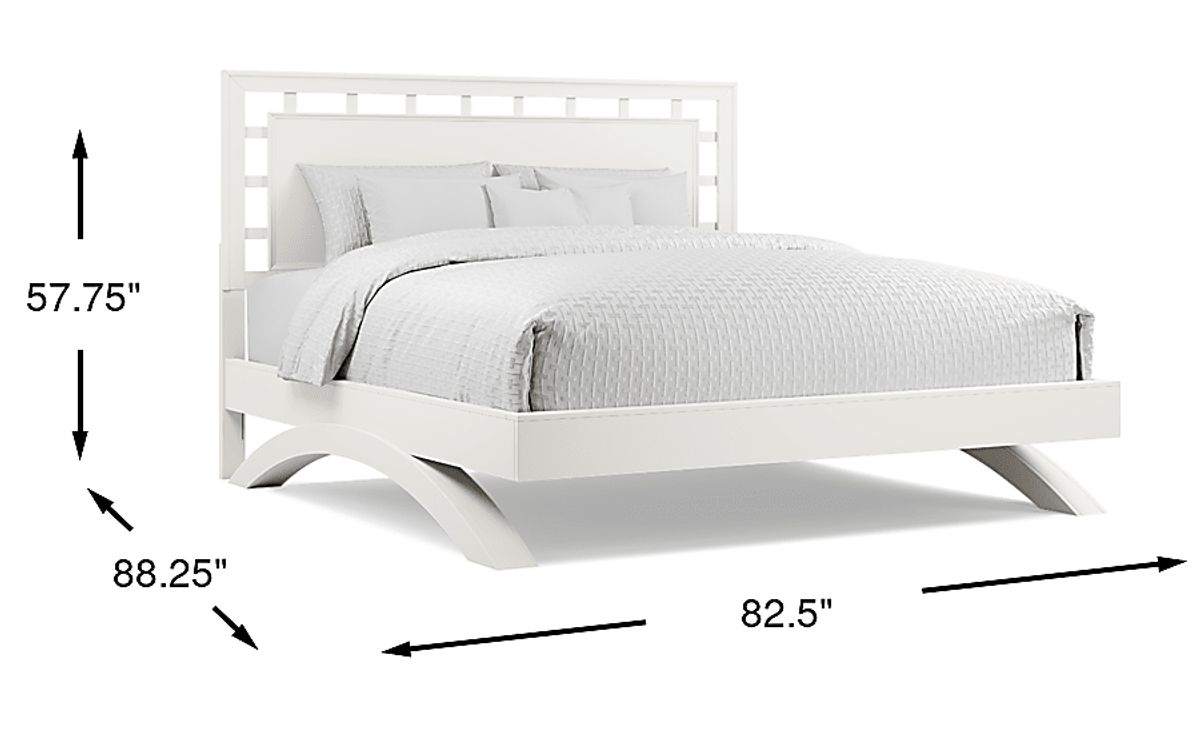 Belcourt White Colors,White 3 Pc King Lattice Platform Bed | Rooms to Go