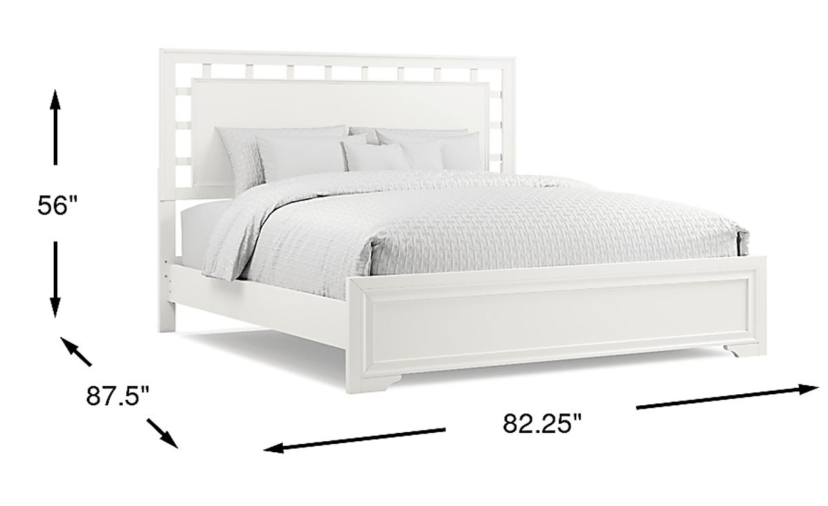 Belcourt White Colors,White 3 Pc King Lattice Bed | Rooms to Go