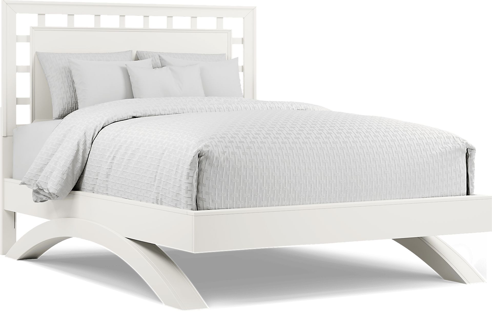 Belcourt White Colors,White 3 Pc Queen Lattice Platform Bed | Rooms to Go