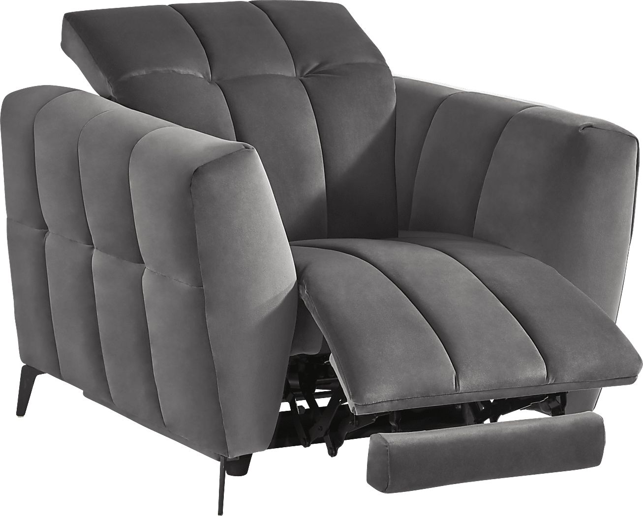Belden Place Gray Velvet Plush Dual Power Recliner | Rooms to Go