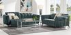 Belden Place Teal Blue,Green Velvet Plush Dual Power Reclining Sofa ...