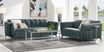 Belden Place Teal Blue,Green Velvet Plush Dual Power Reclining Sofa ...