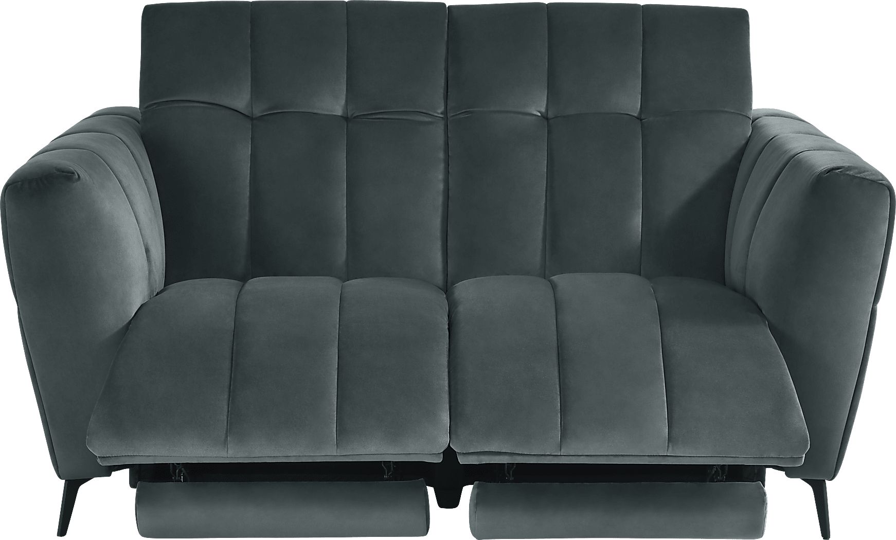 Belden Place Teal Blue,Green Velvet Plush Dual Power Reclining Loveseat ...
