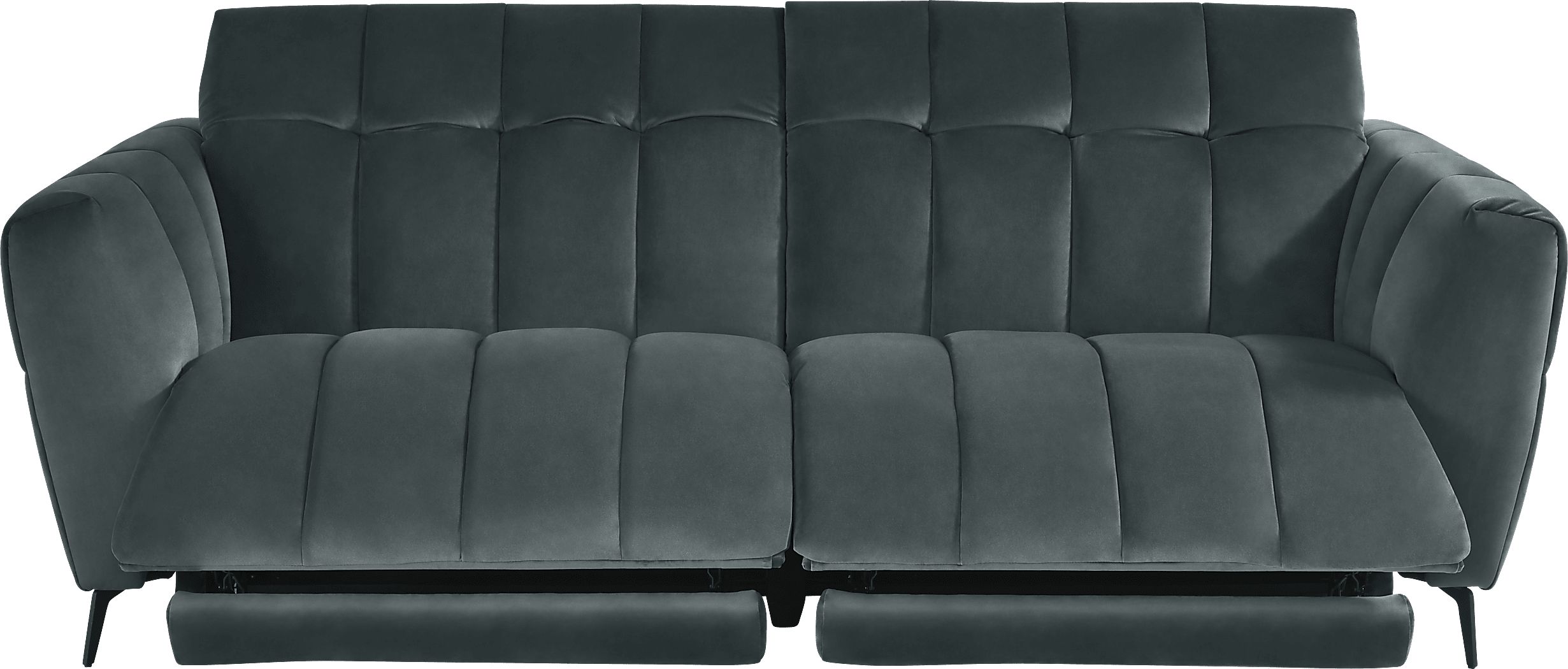 Belden Place Teal Blue,Green Velvet Plush Dual Power Reclining Sofa ...