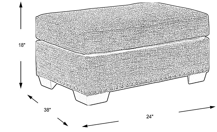 Belhaven Graphite Ottoman - Rooms To Go