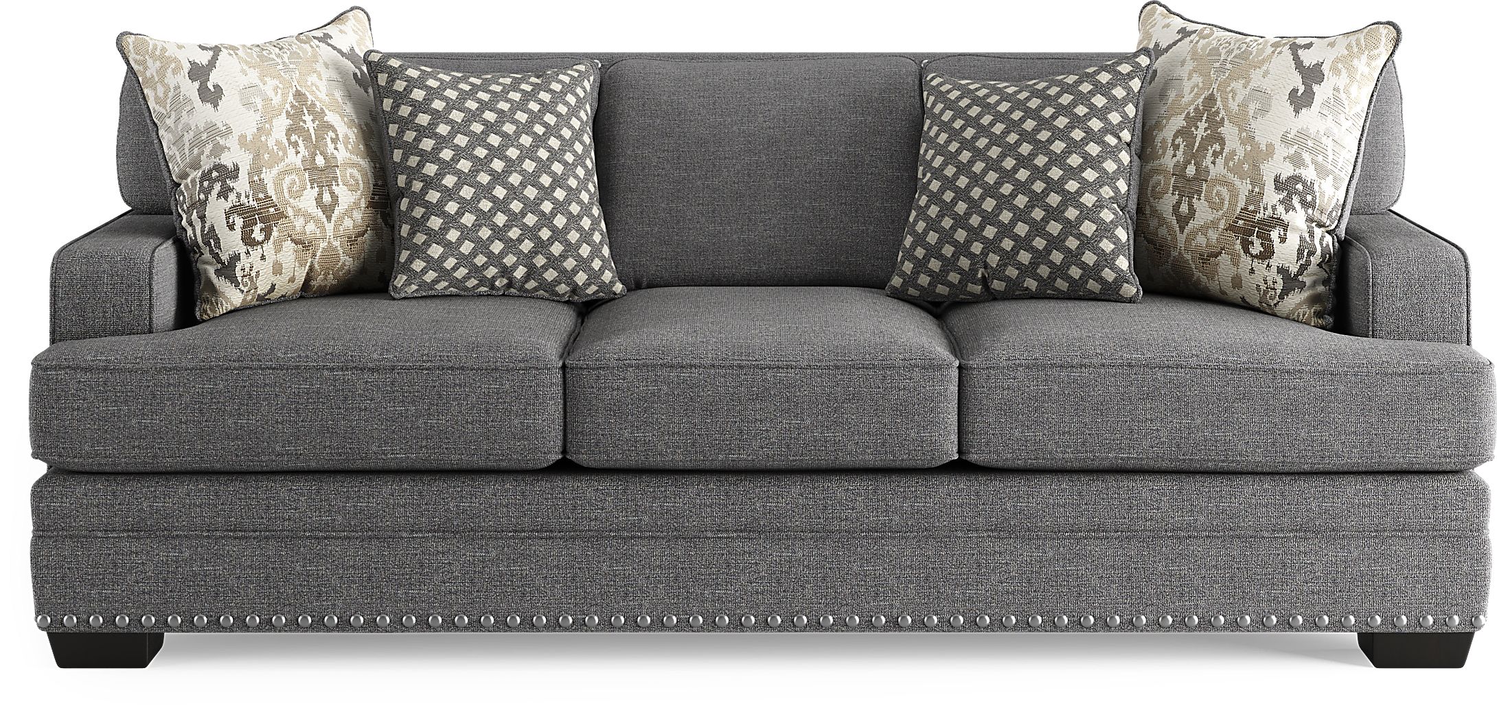 Belhaven 7 Pc Graphite Gray Chenille Fabric Living Room Set With 3 Pc ...