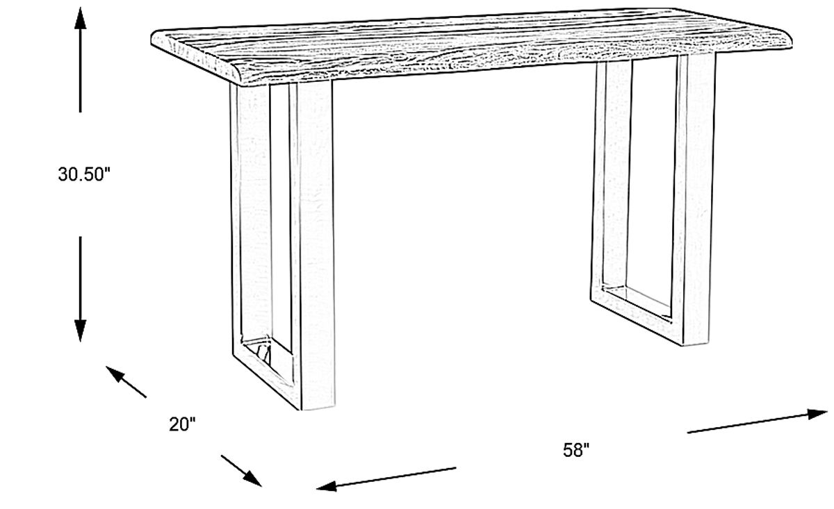 Bellac Point Brown Dark Wood Sofa Table | Rooms to Go