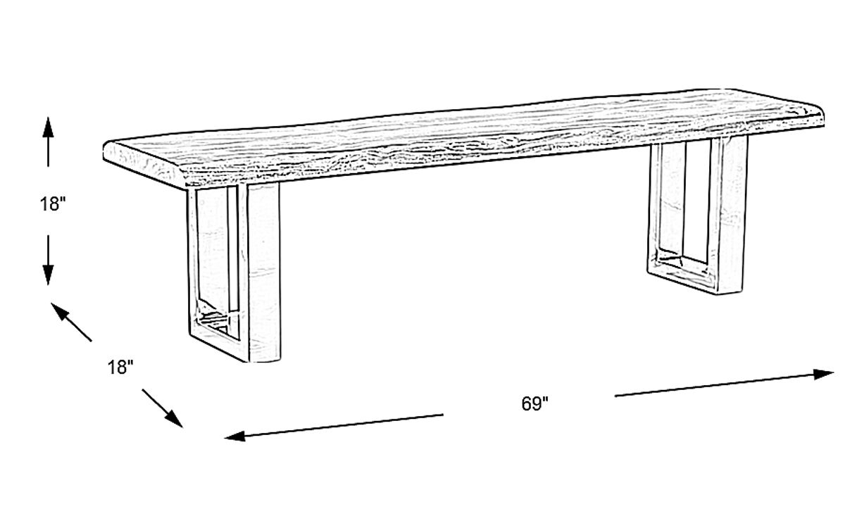 Bellac Point Nutmeg Light Wood Bench | Rooms to Go