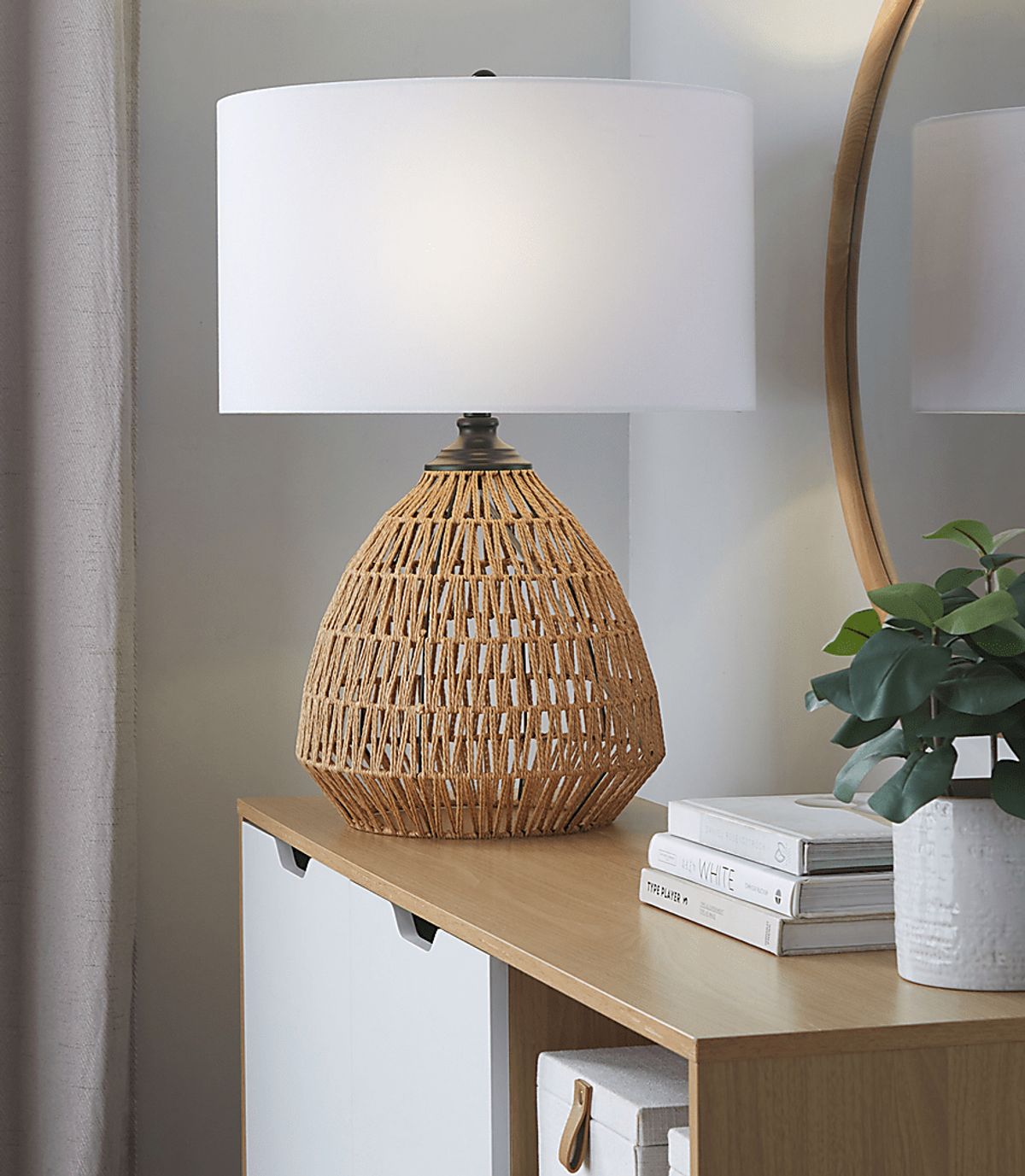 Bellavia Grove Natural Beige,White Table Lamp | Rooms to Go