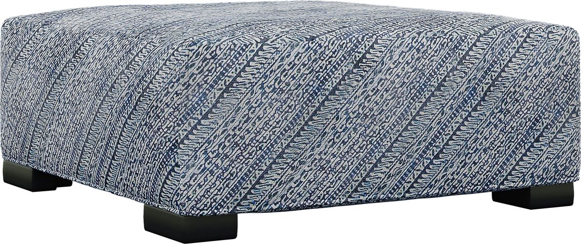 Bellehurst Blue Textured Cocktail Ottoman - Rooms To Go