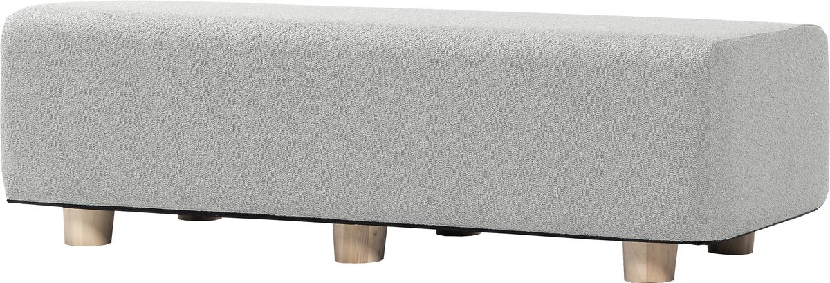 Bellemere Silver Gray Boucle Queen Bed Bench | Rooms to Go