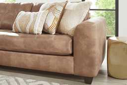 Bellinger Camel Brown Polyester,Polyurethane Fabric 2 Pc With Chaise ...
