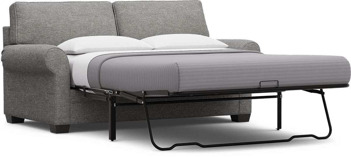 Cindy Crawford Bellingham Gray Textured Premium Sleeper Loveseat ...