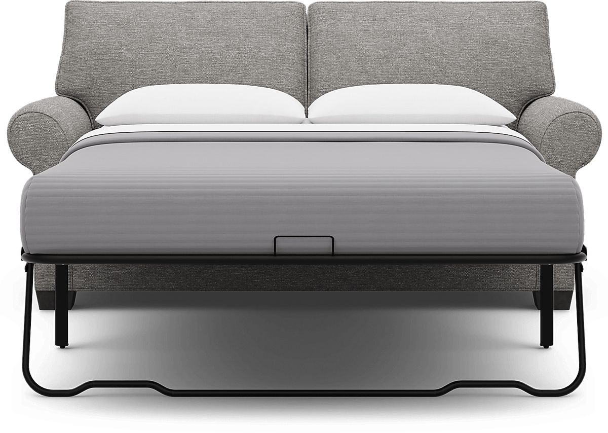 Cindy Crawford Bellingham Gray Textured Premium Sleeper Loveseat ...