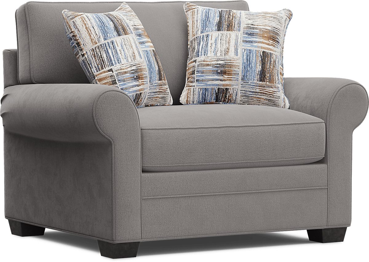 Cindy Crawford Bellingham 8 Pc Gray Microfiber Living Room Set With ...