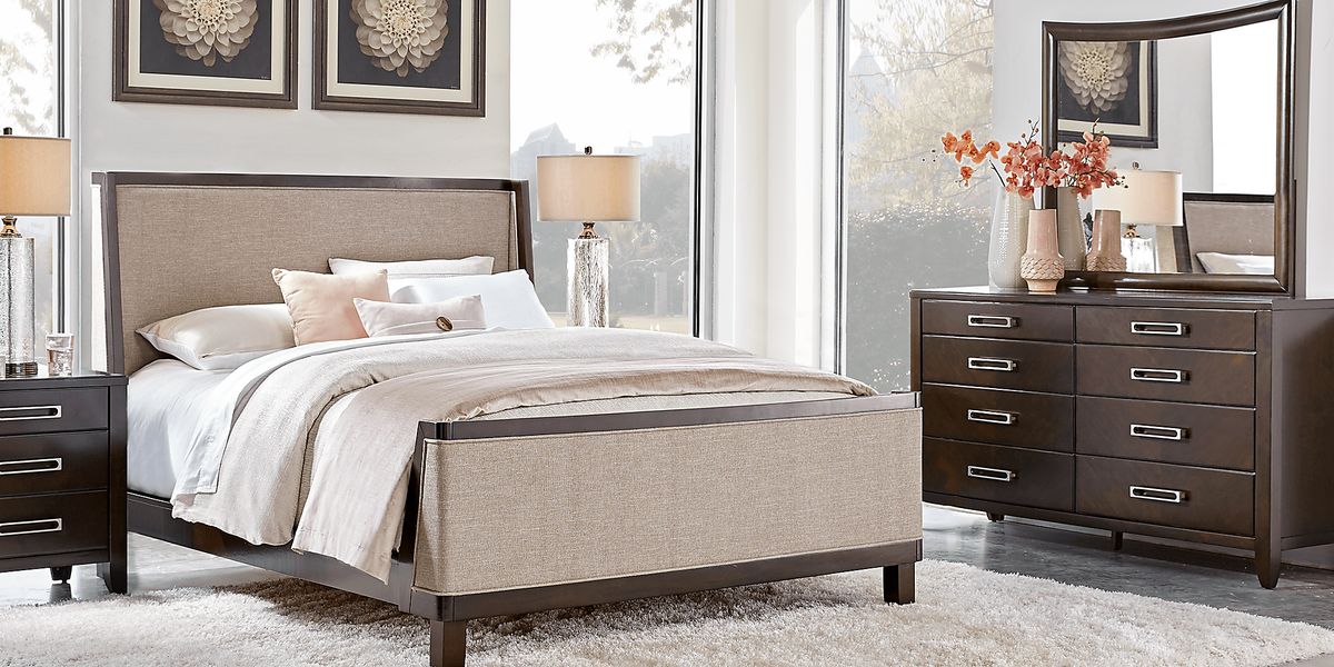 Bellissimo 7 Pc Java Dark Wood Queen Bedroom Set | Rooms to Go