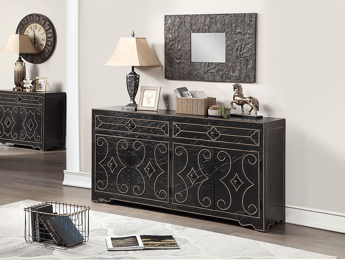 Bellnoll Black Black,Colors Credenza | Rooms to Go