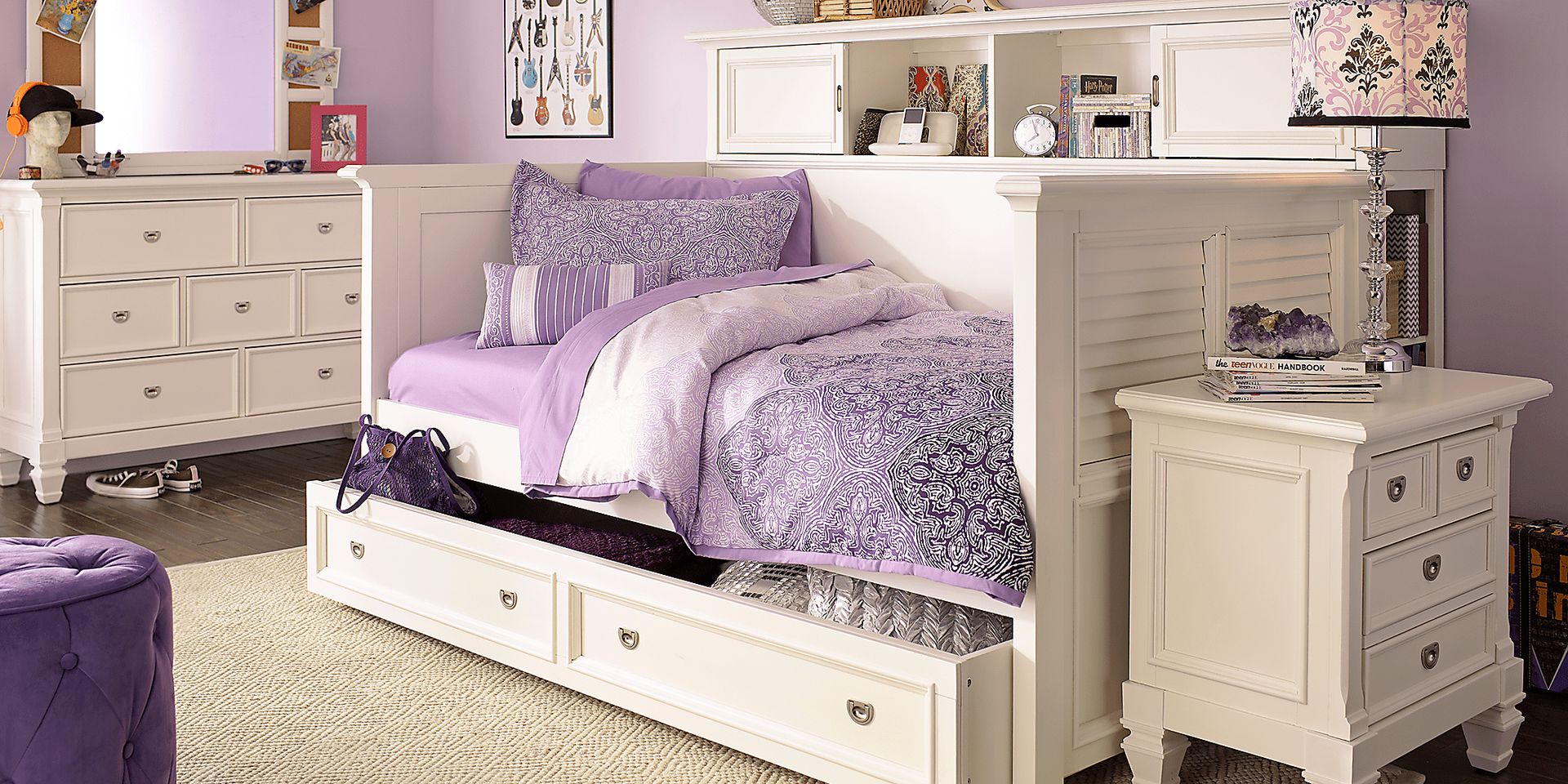 Belmar 7 Pc White Colors White Twin Bedroom Set