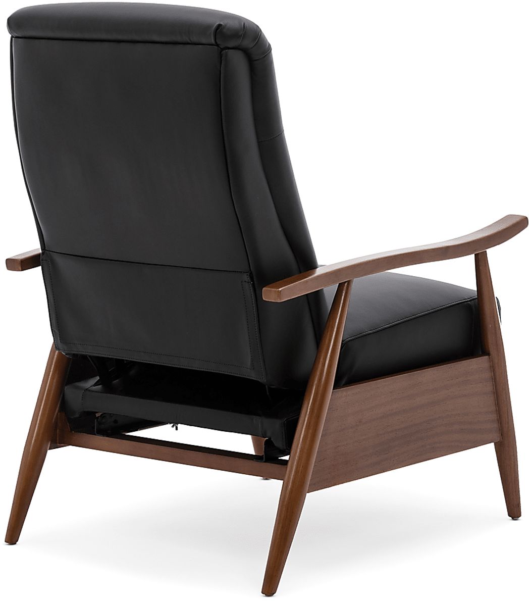 Benbro II Black Leather Push Back Recliner - Rooms To Go