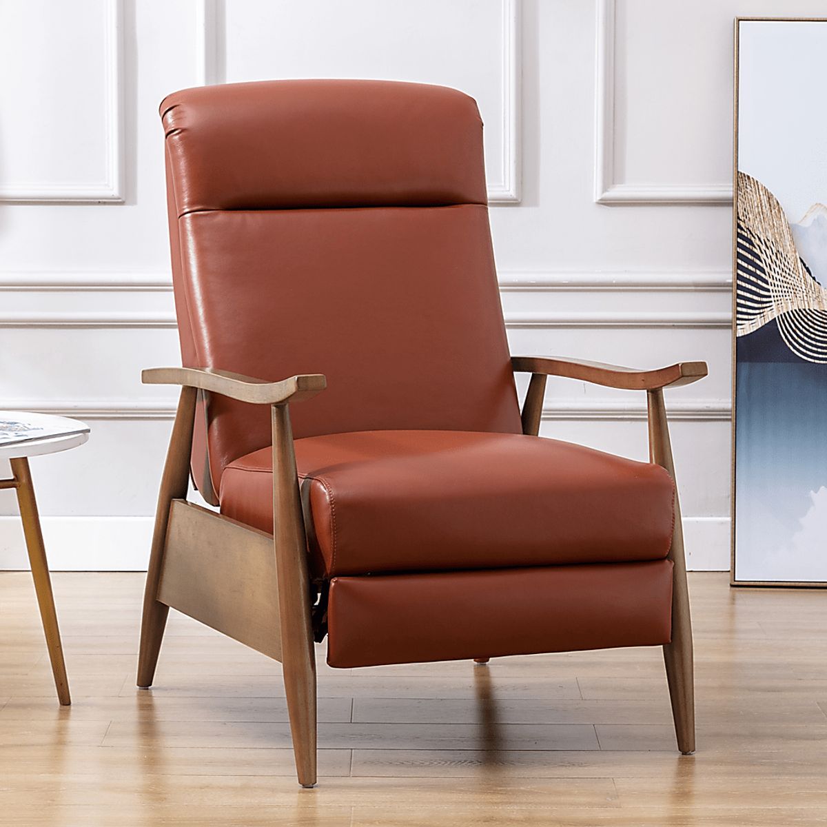Benbro II Brown Leather Push Back Recliner | Rooms to Go