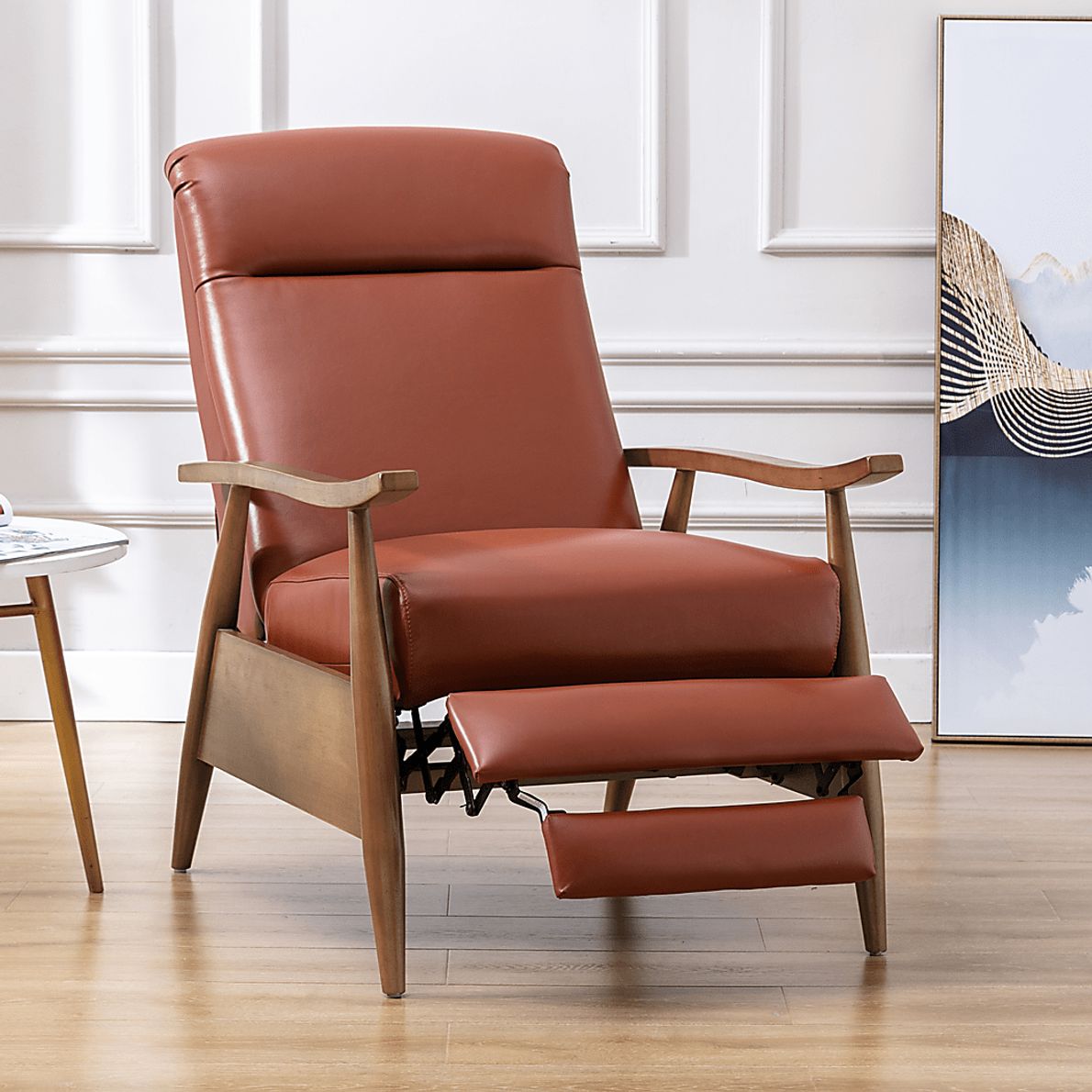 Benbro II Brown Leather Push Back Recliner - Rooms To Go