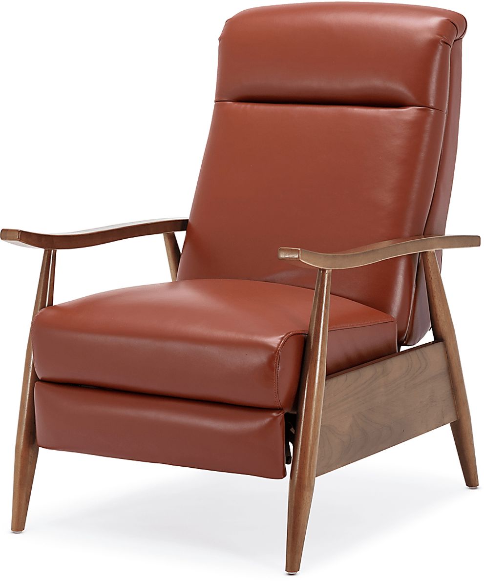 Benbro II Brown Leather Push Back Recliner - Rooms To Go