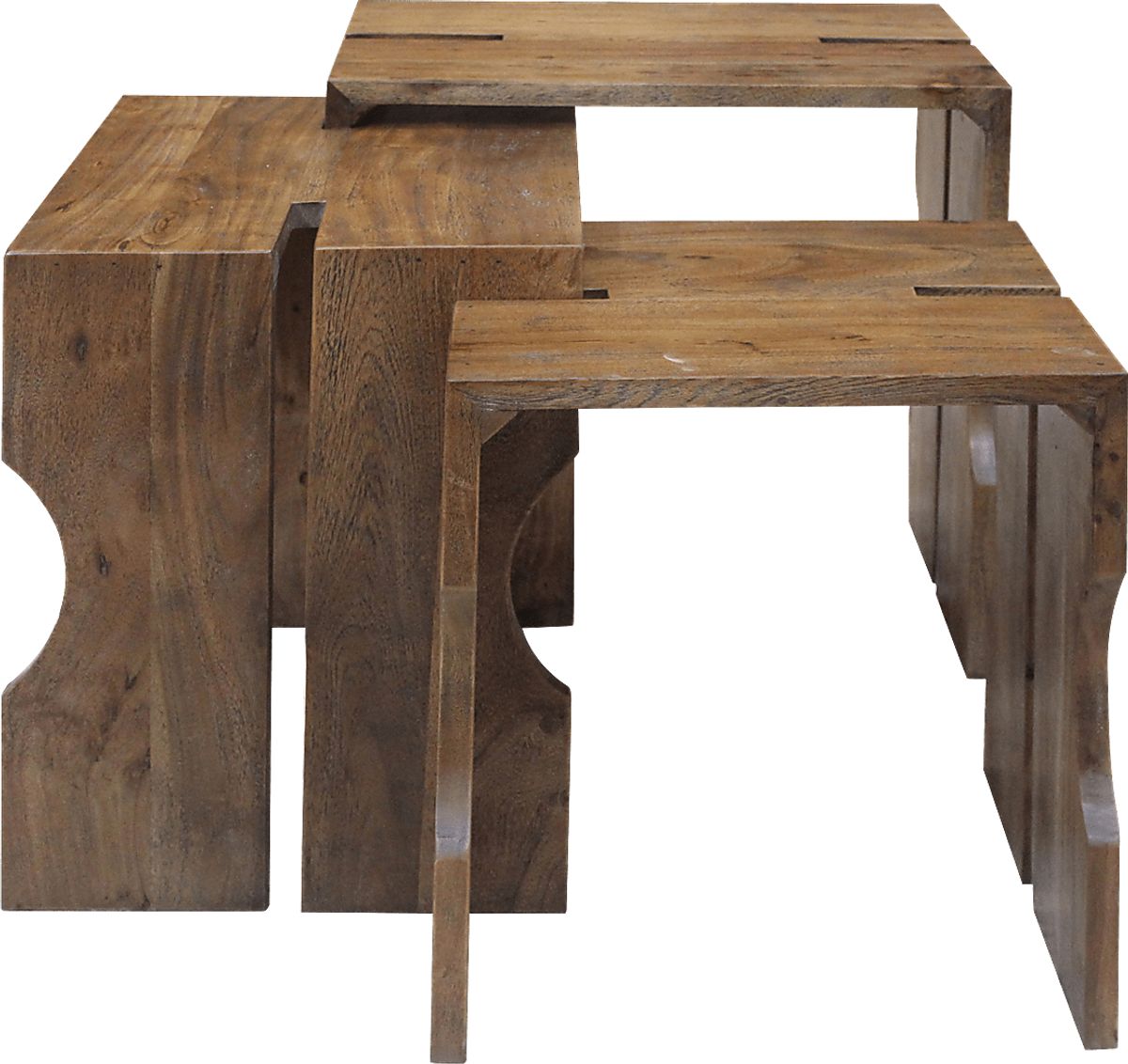 Benburb Brown Dark Wood Set Of 3 Nesting Tables | Rooms to Go